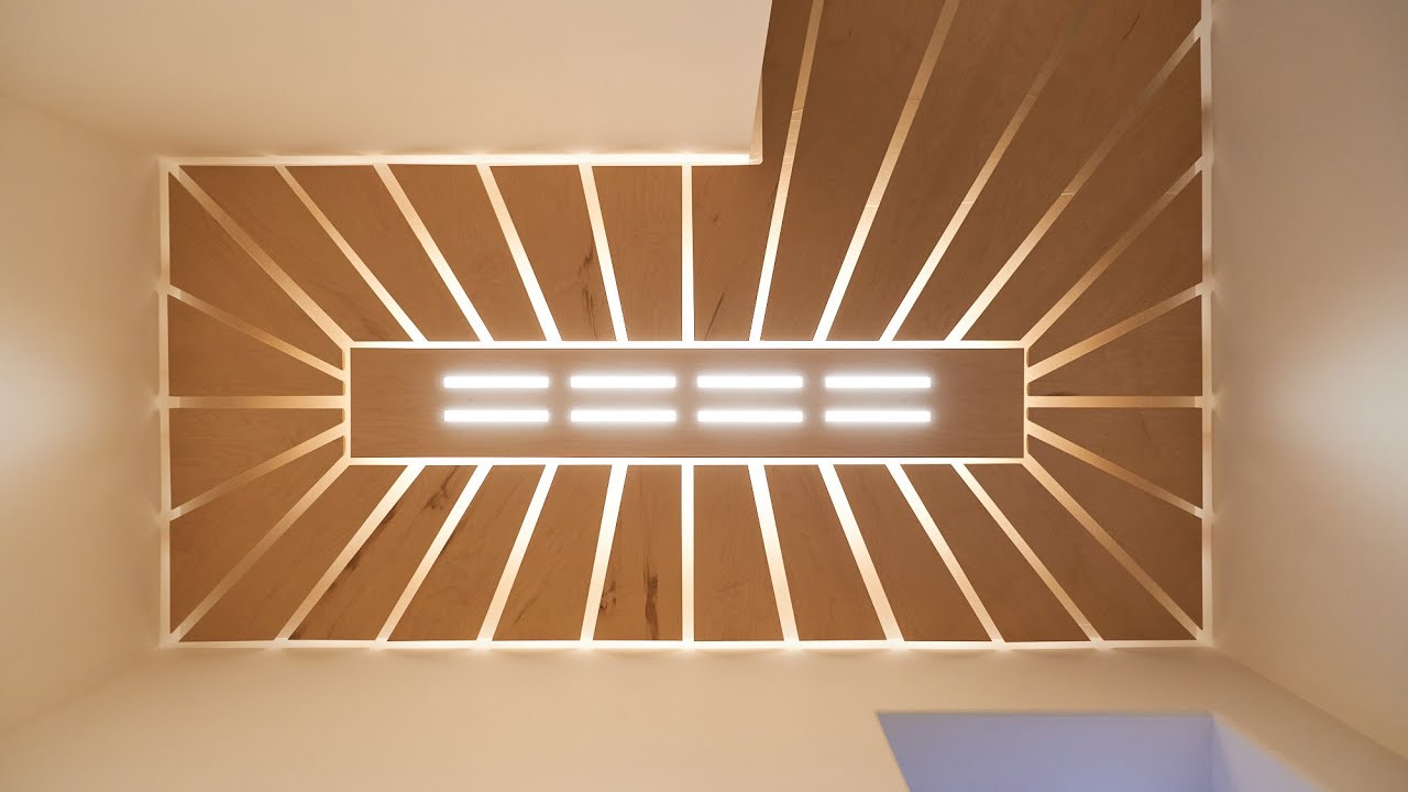 Making A Custom Ceiling With Lighting - Sunburst Pattern